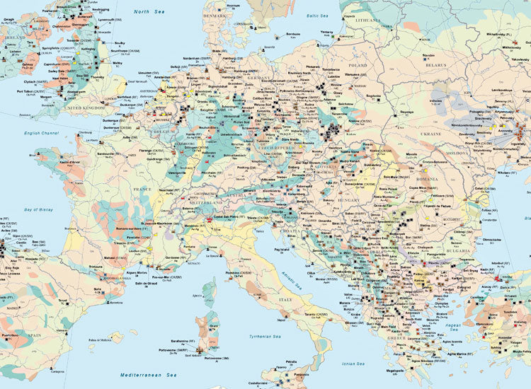 Major Mines and Metallurgical Facilities in Europe Map - Digital – CostMine